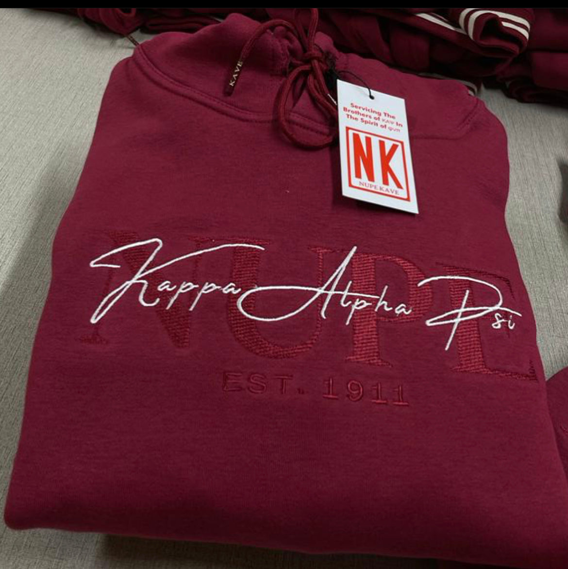 Nupe Kave Exklusive Kappa Alpha Psi Embroidery Hoodie - Crimson KI ...